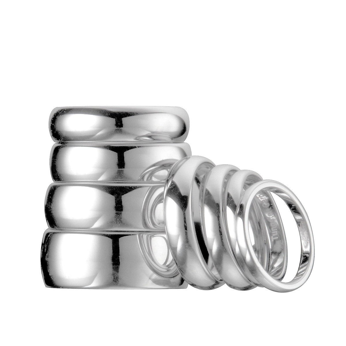 MJ Metals Jewelry Custom Engraving 7mm Polished Tungsten Carbide Mirror Finished Wedding Band COMFORT FIT Ring Size 15