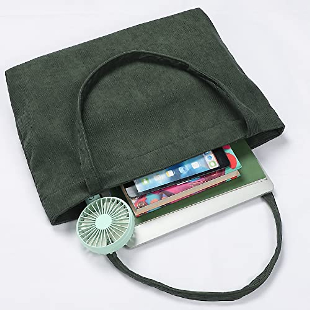 Sightor Corduroy Tote Bag for Women Shoulder Bag Big Capacity Shopping Bag Casual Handbag