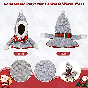 Faveetie Christmas Santa Dog Costume Pet Clothes Xmas Coat with Hat Sweater Winter Warm Outfit for Small Medium Dogs Cats Christmas Party Pet Cosplay Costumes Dressing up, Gray