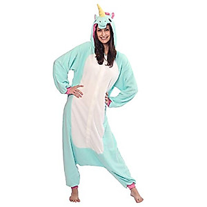 SAZAC Blue Unicorn Kigurumi - Onesie Jumpsuit Halloween Costume (Adults)