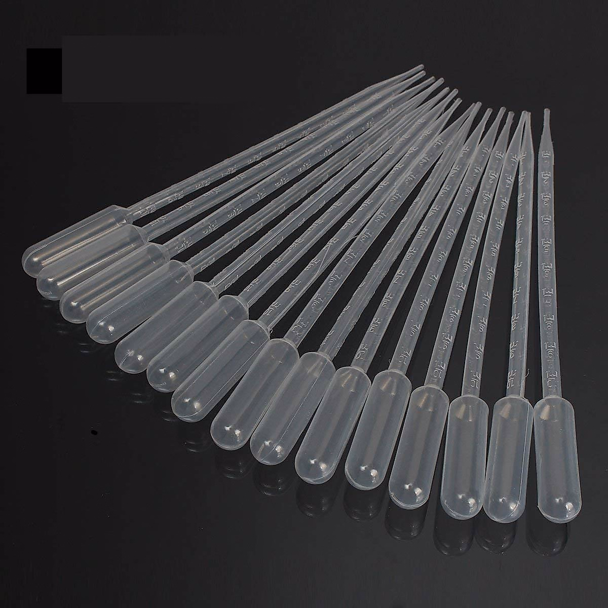 RilexAwhile Clear White Plastic Liquid Dropper Pasteur Disposable Graduated Transfer Pipettes Pipetting (100 Pack) (10ML)