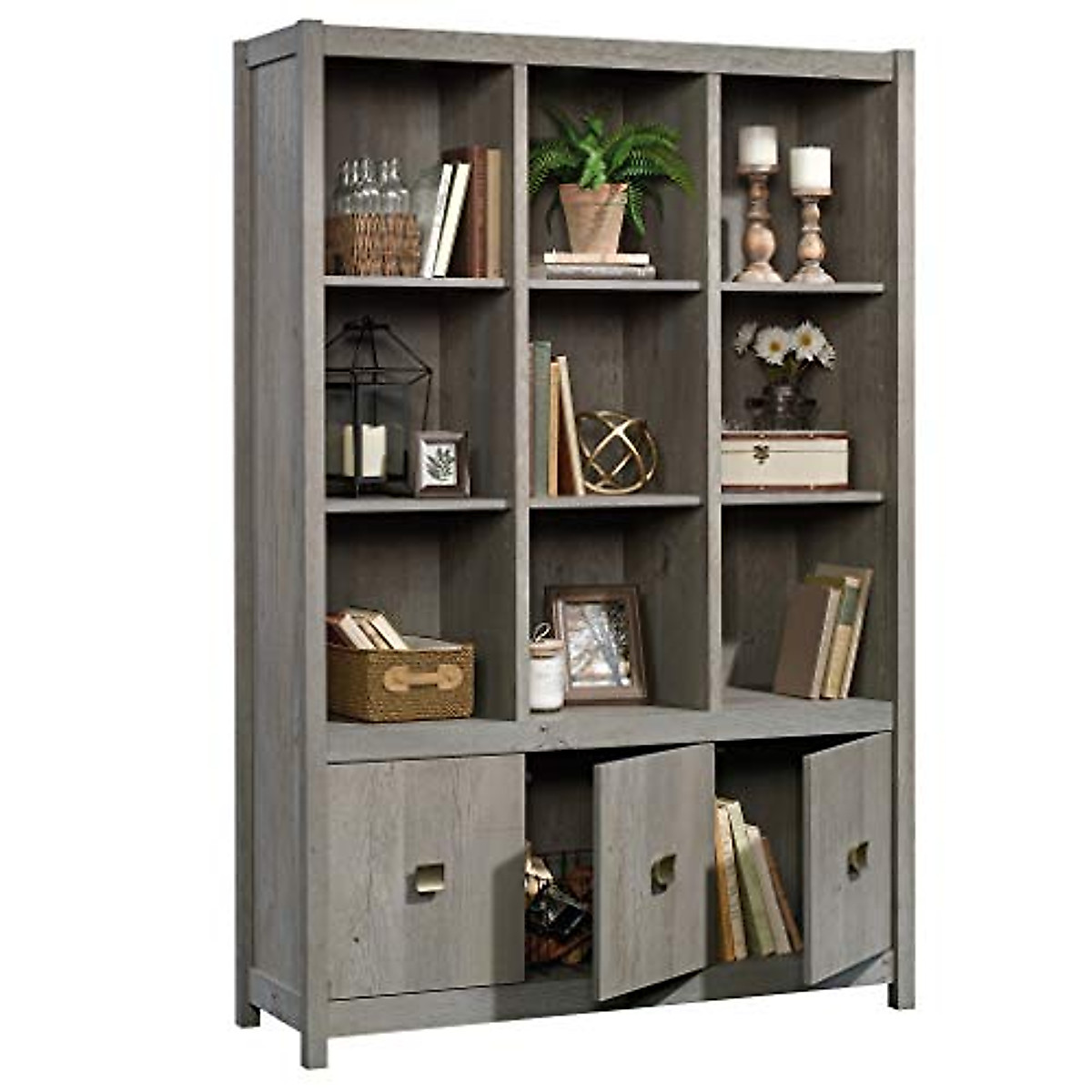 Sauder Cannery Bridge Storage Wall, L: 48.35" x W: 15.67" x H: 71.97", Mystic Oak
