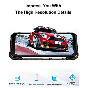 DOOGEE S89 Rugged Smartphone(2022), 12000mAh Massive Battery Android 12 Rugged Phone Unlocked, 33W Fast Charging, 8GB+128GB IP68 Waterproof Cellphone, Night Vision, Breathing Light, NFC, Dual 4G