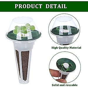 200 Pack Plant Seed Starter Sponges Kit Hydroponic Growing Seed Pods Kit Include 50 Plant Grow Baskets, 50 Seed Pot Label, 50 Plant Grow Sponges 50 Transparent Lids for Hydroponic Indoor Garden System