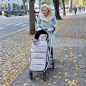 liuliuby CozyMitts - Insulated Stroller Gloves/Stroller Hand Muff - Stroller Accessories for Winter - Water Repellent Stroller Mittens for Freezing Cold Weather - Hand Warmers (Heather Gray)