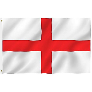 Anley Fly Breeze 3x5 Foot England Flag - Vivid Color and Fade proof - Canvas Header and Double Stitched - English National Flags Polyester with Brass Grommets 3 X 5 Ft