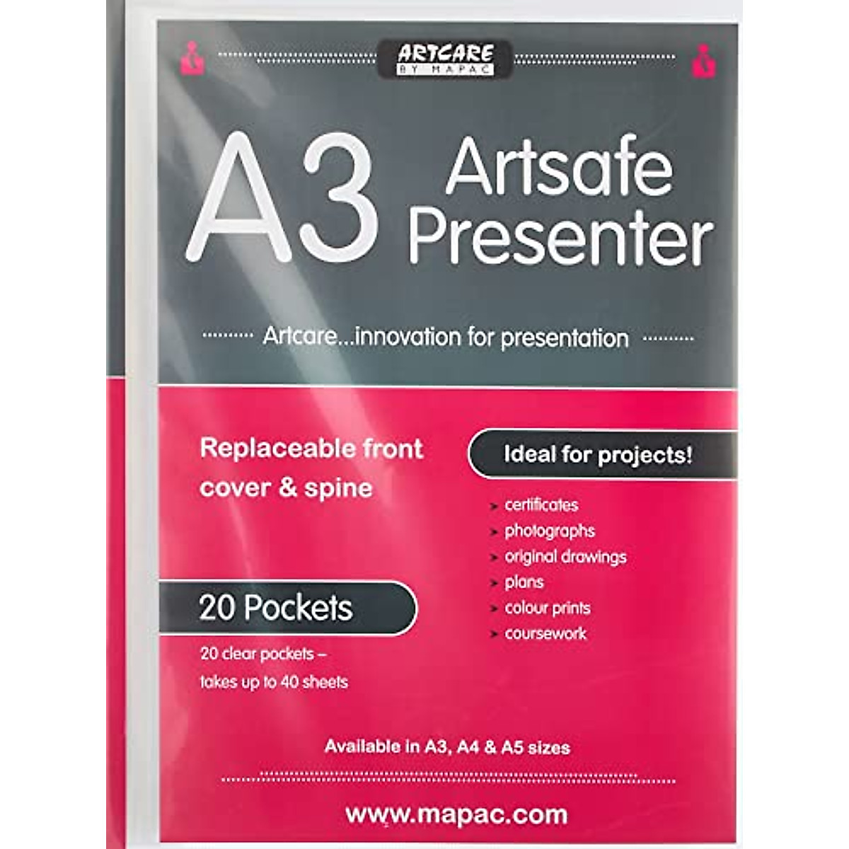 Mapac A3 Artsafe Presenter, Synthetic Material, 44x2x33 cm