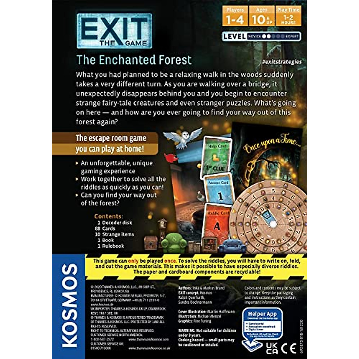 Thames & Kosmos EXIT: The Enchanted Forest| A Kosmos Escape Room Game in a Box| Family Friendly, Card-Based at-Home Escape Room Experience for 1 to 4 Players, Ages 12+ , Black