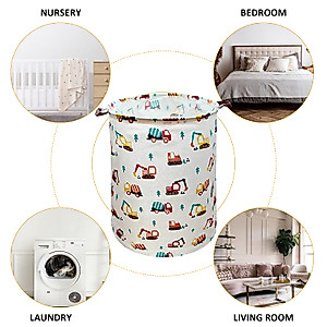 TARWEMMQN 2-Pack Baby Large Laundry Hamper with Handle Collapsible Cartoon Dirty Clothes Basket Tall Freestanding Toy Storage Organizer for Laundry,Bedroom,Nursery