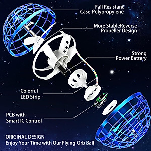 Nacai Flying Orb Ball,Galaxy Ball Toy 2023,Hover Orbs Cosmic Globe Boomerang Ball,Atmotoys Magic Spinner Drone Cool Christmas Birthday Gifts for Kids Ages 6 7 8 9 10+Boy Girl(Blue)