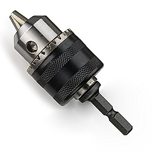 Yakamoz 0.6-6.5mm 1/40-1/4" Capacity Drill Chuck Adapter Converter with 1/4" Quick Change Hex Shank Impact Driver Conversion Tool