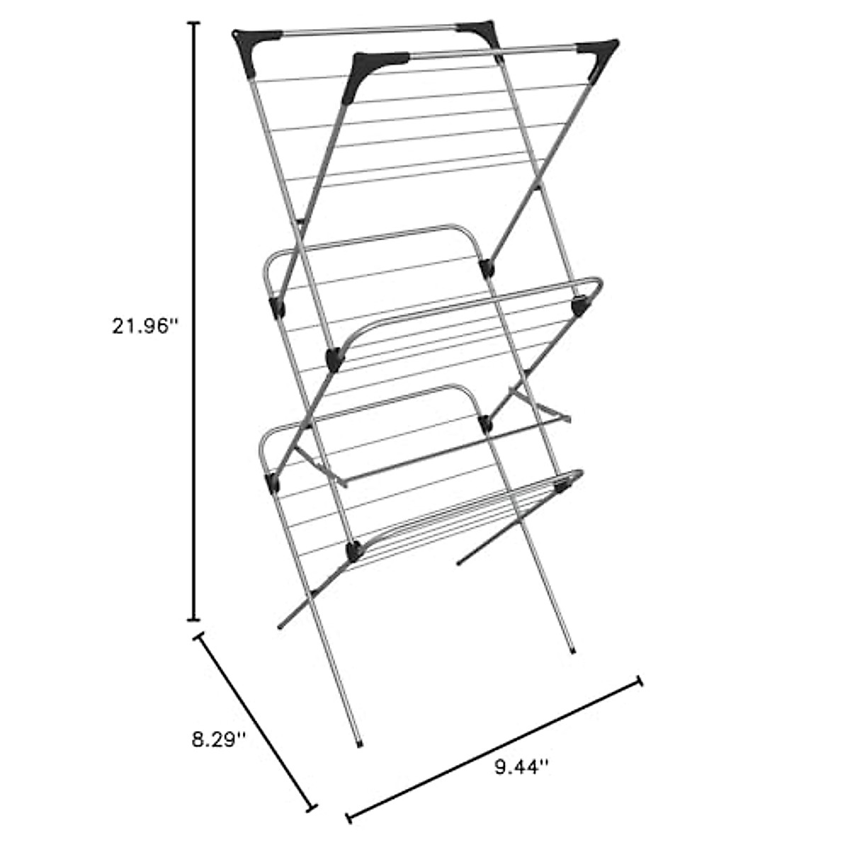 Vileda Sprint 3-Tier Indoor Airer, Steel, Silver, 6 x 68 cm