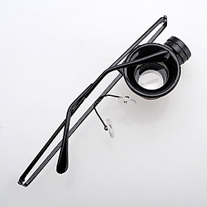 Watch Repair Eye Magnifier Glasses 20X Magnifying Glasses Loupe Jeweler LED Light Lamp Single Lens