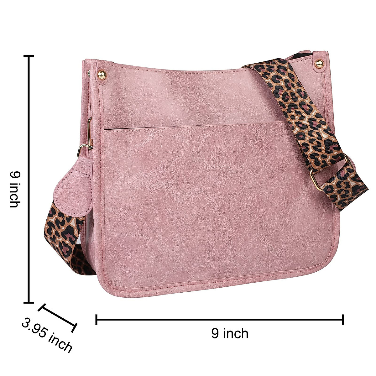 Tom Clovers Crossbody Bags for Women Vegan Leather Handbag Wallet Purse Adjustable Leopard Shoulder Strap