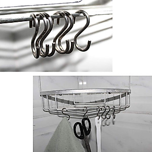 Flomore M5 S Hook 304 Stainless Steel S Shape Hanging Hook for Hanging Coats,Towels,Plants Hanging (Pack of 10)