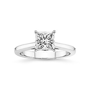 FRIENDLY DIAMONDS 3 Carat IGI Certified Princess Shape Lab Grown Diamond Ring | 14K Or 18K White, Yellow Or Rose Gold | Siran Secret Halo Diamond Engagement Ring | FG-VS1-VS2 Quality