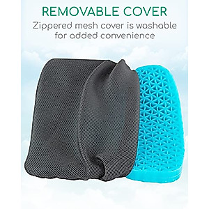 Gel Seat Cushion (Gray) by Xtra-Comfort - Seat Pad for Cars, Outdoors, Kitchens, Offices and Wheelchairs - Butt Cushion for Coccyx, Tailbone Pain and Lower Back, Sciatica Issues - Sitting Upholstery