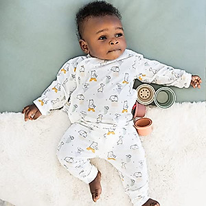 Magnetic Me Layette Baby Outfit Easy Close 3 Piece Soft Modal Set - Kimono Top, Footed Pants and Newborn Hat - New Kid On The Block 0-3 Months