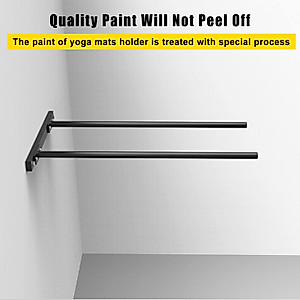 ROYUMI Wall Mounted Black Yoga Mats Holder, Multifunctional Dumbbells Kettlebells Holder, Yoga Strap Resistance Bands Hanger, Suit for Perforated Yoga Mats (Color : Style A)