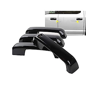 eLoveQ Gloss Black Handle Cover Covers Compatible with Ford 2015-2019 F-150/2017-2019 F-250 + F-350 Superduty (Gloss Black-w/o Smart Keyless)