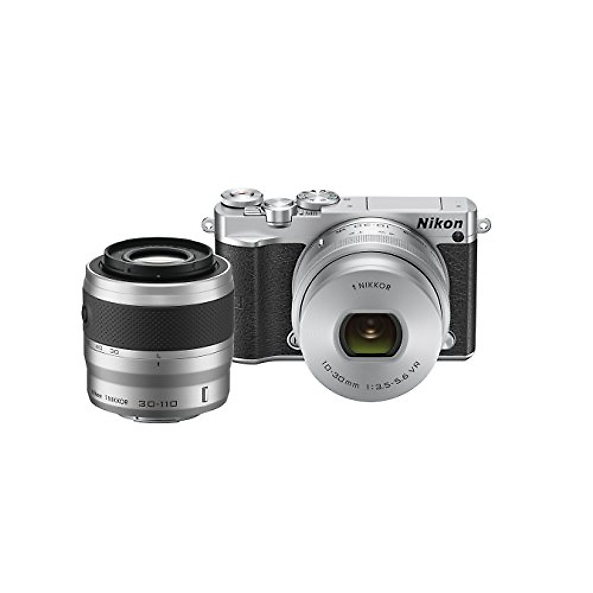 Nikon 1 J5 Mirrorless Digital Camera w/ 10-30mm PD-ZOOM Lens & 30-110mm Lens (Silver)