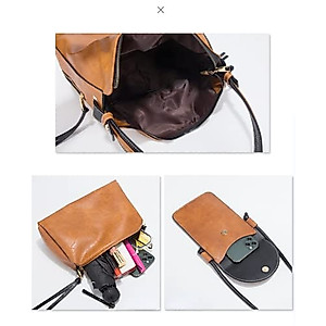 Women Fashion Handbags Wallet Tote Bag Shoulder Bag Top Handle Satchel Purse Set 4pcs bags for women (brown)