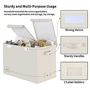 GRANNY SAYS Toy Chest with Lids, Toy Storage Bins, Toy Box for Living Room Area, Stuffed Animal Storage for Nursery Playroom, Toy Chest for Toddlers, Large Toy Box for Boys and Girls, Brown