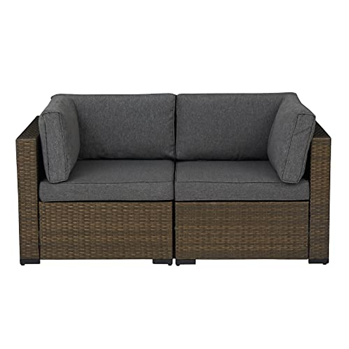 Kinsunny PE Wicker Patio Loveseats Sectional Corner Sofa Rattan Outdoor Furniture Sofa Set