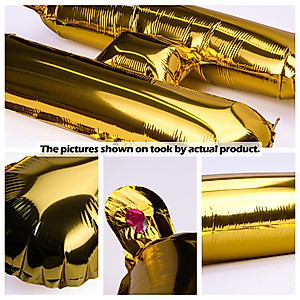 [52 PCS] 16" Foil Gold Letter Balloons 2 Sets of A-Z, Mylar Aluminum Hanging Alphabet for Graduation New Year eve Birthday Party Decorations