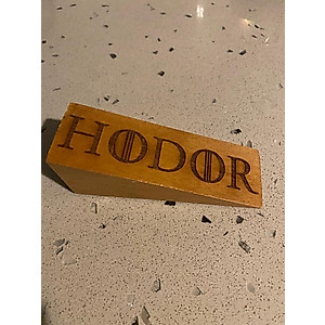 Natural Door Stop Hodor Stopper Elms Wood Ulmaceae Strong Hold Anti- Slip Rubber Wedge GOT Compatible with Every Surface 2 Pack Gift Engraved Merchandise Gag