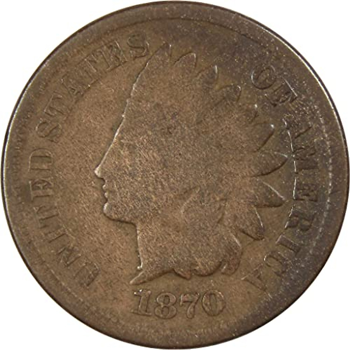 1870 Indian Head Cent G Good Penny 1c US Coin Collectible SKU:IPC7704