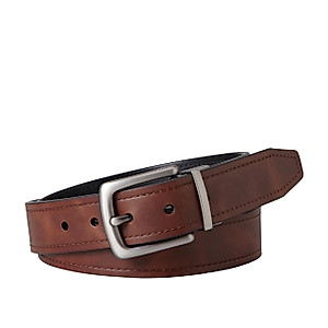 Fossil Men's Reversible Leather Belt, Parker Brown/Black, 32