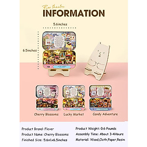 Kisoy Dollhouse Miniature with Furniture Kit, Handmade DIY House Model for Teens Adult Gift (Lucky Market)