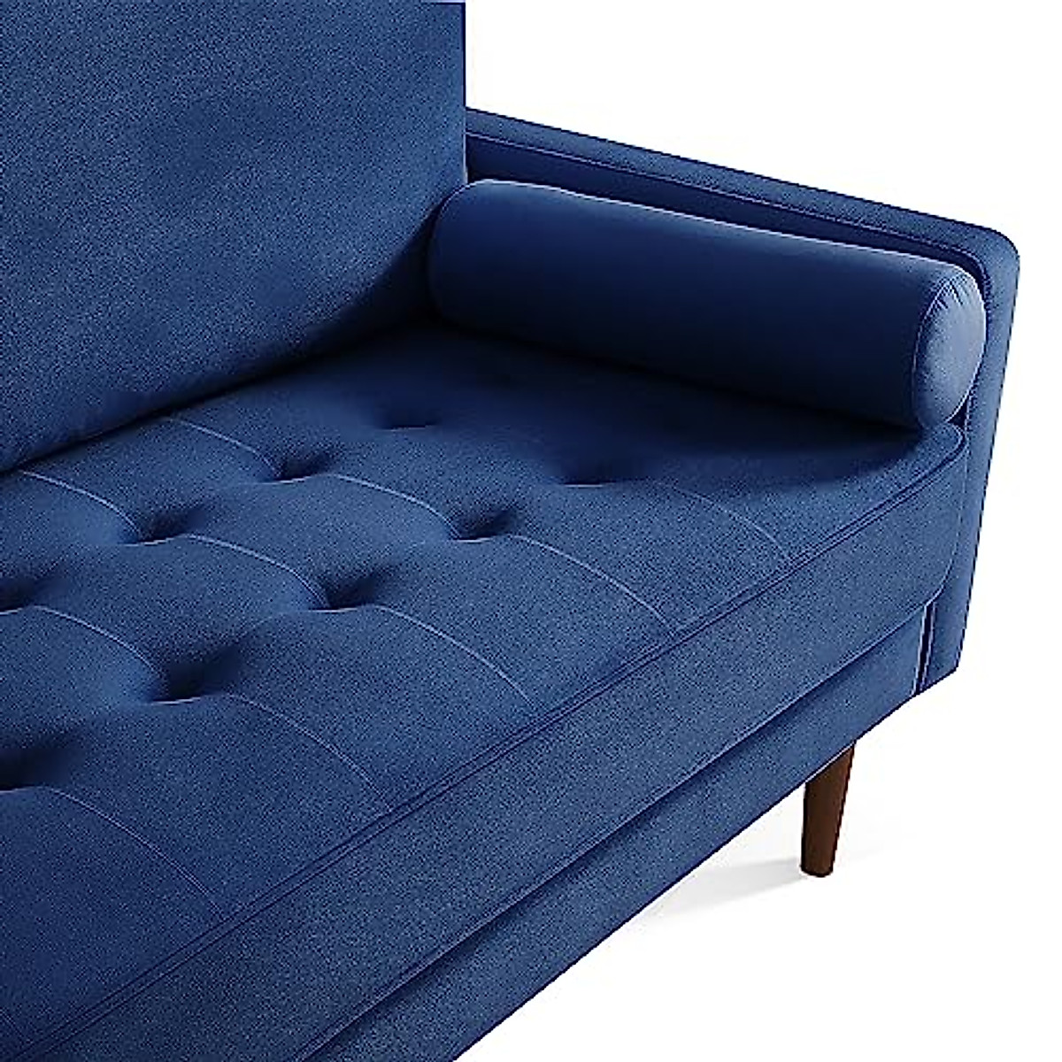 HomePop 3 Seater Velvet Sofa, Modern Couches for Living Room,Small Spaces, Dorm, Apartment, Blue