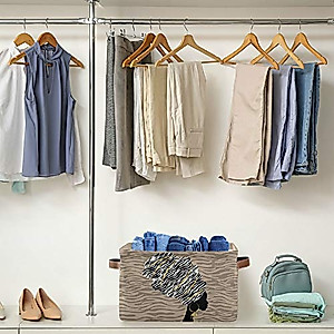 ALAZA Foldable Storage Bins, African Woman with Zebra Print HairStorage Boxes Closet Shelf Organizer for Bedroom Nursery Closet Toys Books