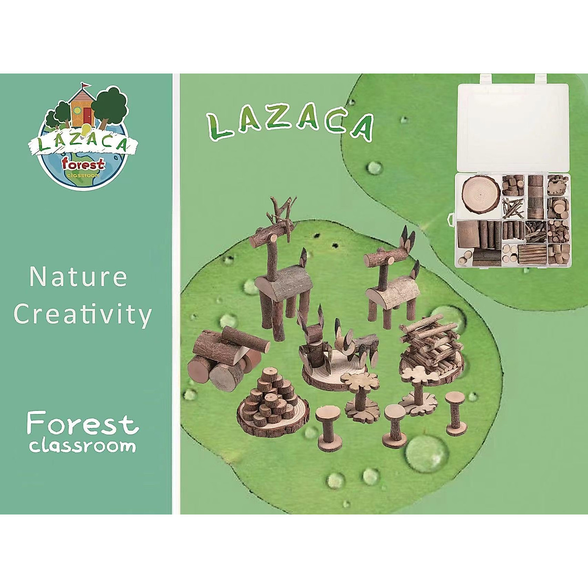 LAZACA Wood Craft Kits DIY for Kids Ages 5-20 Wooden Art Paint Bulk Crafts Garden Playset Loose Parts Play Materials L/21X17X4cm