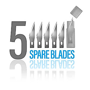 VViViD Precision Gliding Craft Hobby Knife, Retractable, Safety locking, 5 Replacement Blades