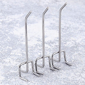 DOITOOL 50pcs Door Hangers Retail Hooks Metal s Hooks Peg Board Accesorries Craft Room Jewelry Storage Pegboard Organizer Kits Store Product Hook Stainless Perforated Plate Heavy