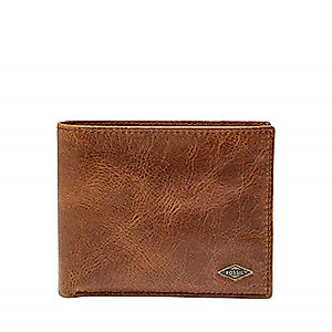 Fossil Men's Ryan Leather RFID-Blocking Bifold Passcase with Removable Card Case Wallet, Brown, (Model: ML3829201)