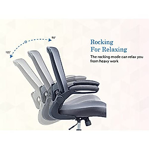 Serena Ergonomic Mesh Drafting Chair - Adjustable, Breathable Mesh, Lumbar Support, Ergonomic and Height Adjustable Flip-Top Office Chair with Foot Ring and Productivity - Gray