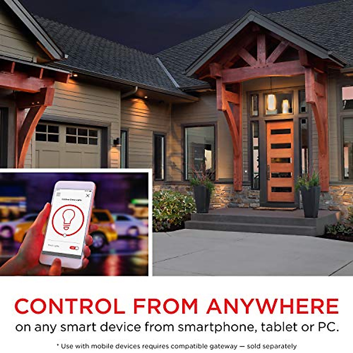 UltraPro Z-Wave Smart Rocker Light Switch with QuickFit and SimpleWire, 3-Way Ready, Works with Alexa, Google Assistant, ZWave Hub Required, Repeater/Range Extender, White Paddle Only, 4-Pack, 54891