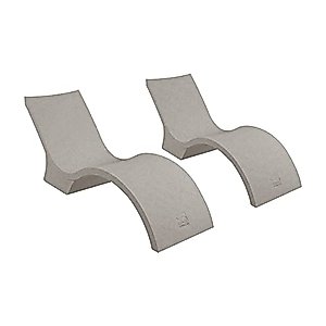 Ledge Lounger - Signature Chaise Deep - Inside Pool & Sun Shelf Lounge Chair - Designed for Deep Shelves 10”-15” - Compatible with All Pool Types - Poolside & Sun Deck Tanning - Set of 2 - Sandstone