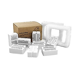 VinDox Pet Fountain Replacement Filters, 8 Cat Fountain Carbon Filters and 2 Foam Pre-Filters for Cupcake Ceramic Pet Fountain Pet Drinking Fountain Porcelain (8 Packs)