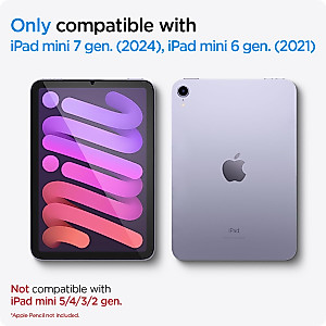 Spigen Tempered Glass Screen Protector [GlasTR EZ Fit] Designed for iPad Mini (2024 7th Generation A17 Pro / 2021 6th Generation) [Case-Friendly]