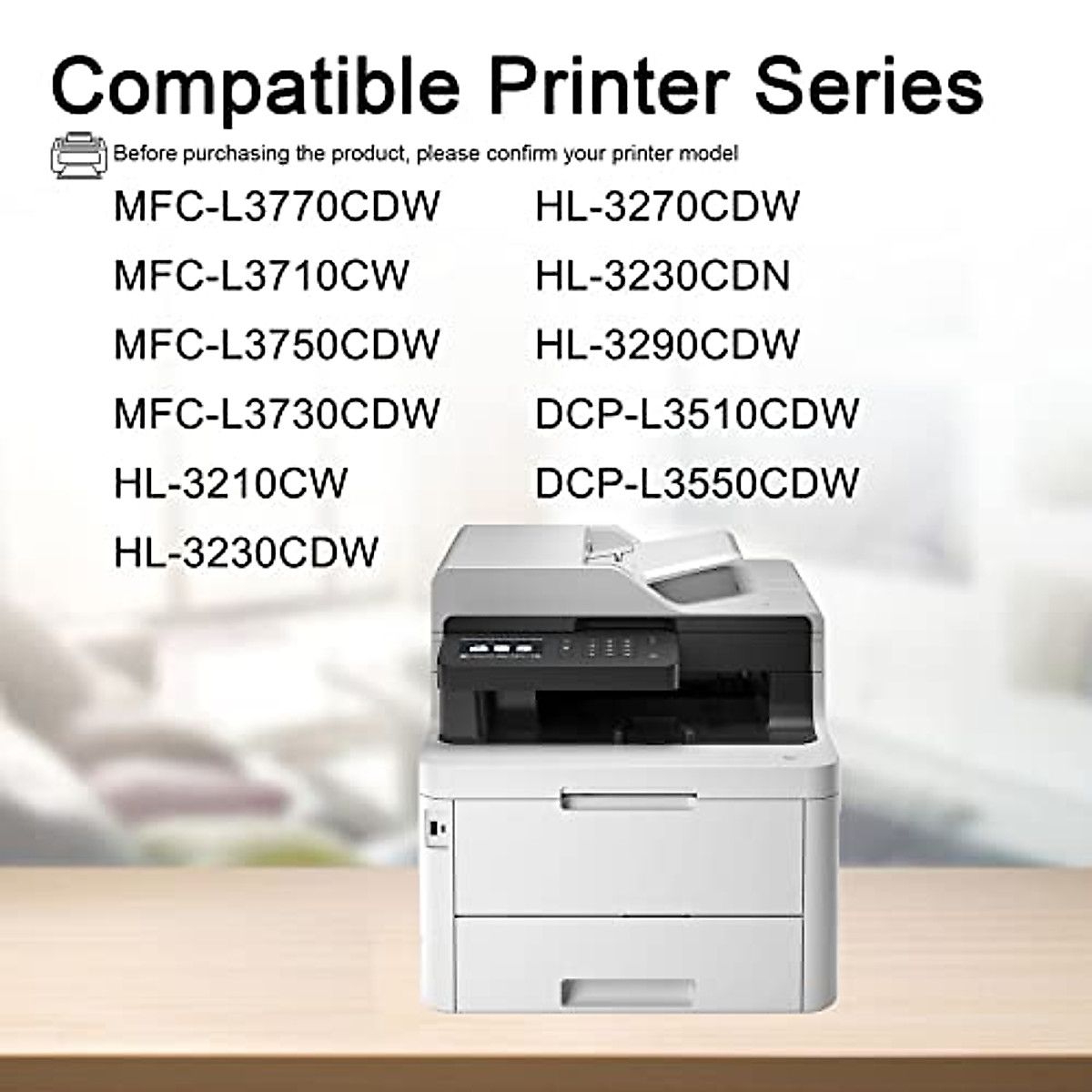 OQMYGS Compatible TN227 TN-227 Toner Cartridge Replacement for Brother MFC-L3770CDW MFC-L3710CW L3750CDW L3730CDW Printer Toner (1BK+1C+1M+1Y, 4-Pack)