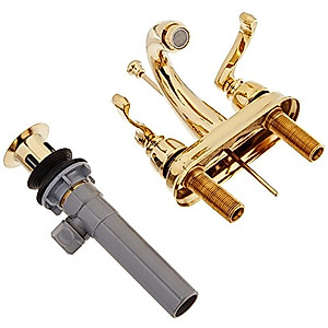 Elements of Design EB5612FL Atlanta 4" Centerset Lavatory Faucet with Retail Pop-Up, 3-5/8" in Spout Reach, Polished Brass