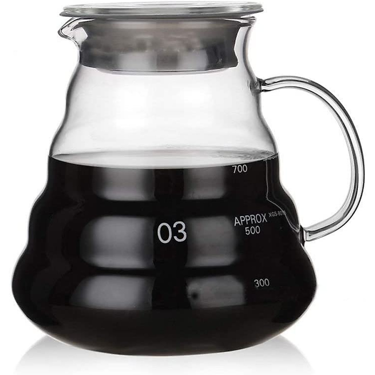 800ml Clear Glass Range Coffee Server,Standard Glass Coffee Carafe, Coffee Pot