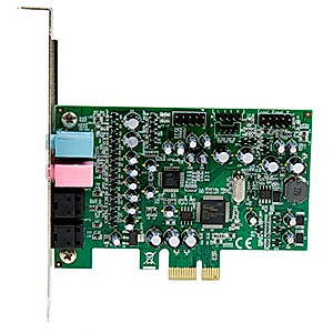 StarTech.com 7.1 Channel Sound Card - PCI Express - 24-bit - 192KHz - SPDIF Digital Optical and 3.5mm Analog Audio (PEXSOUND7CH)