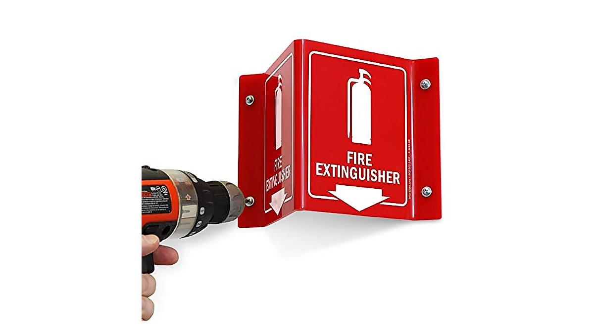 SmartSign Fire Extinguisher Projecting Sign - Best Visibility