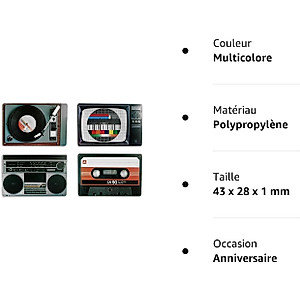 Placemat set nostalgia hifi equipment Retro Style retro style